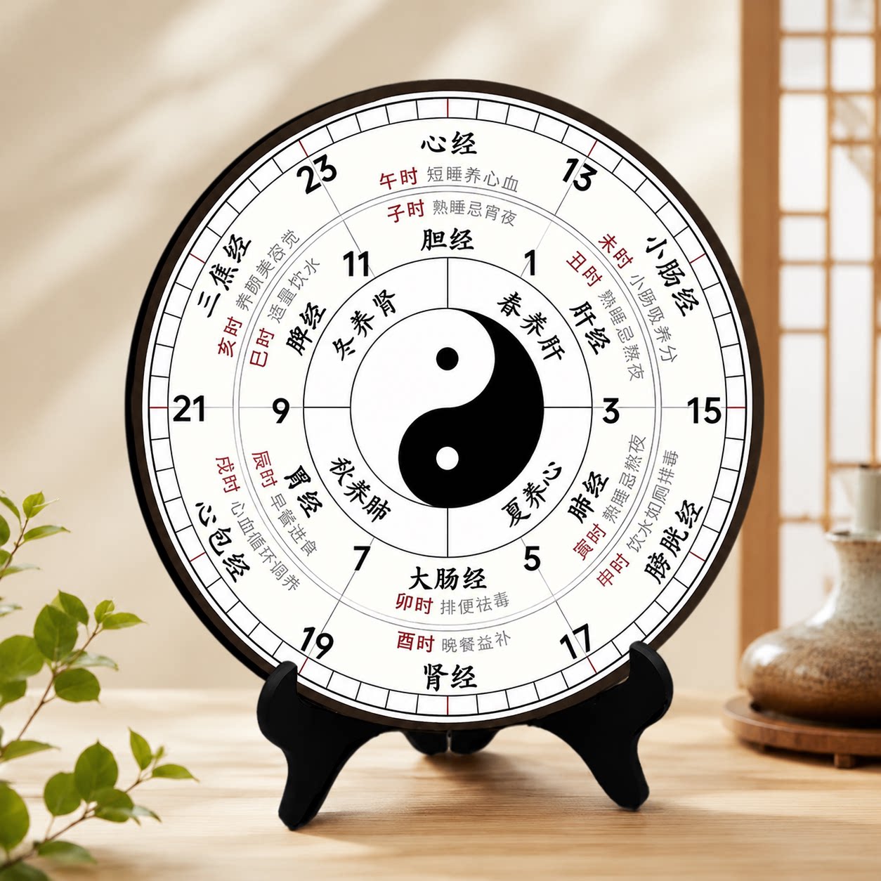 中式子午流注太极养生摆件客厅茶室书房桌面装饰家居摆设