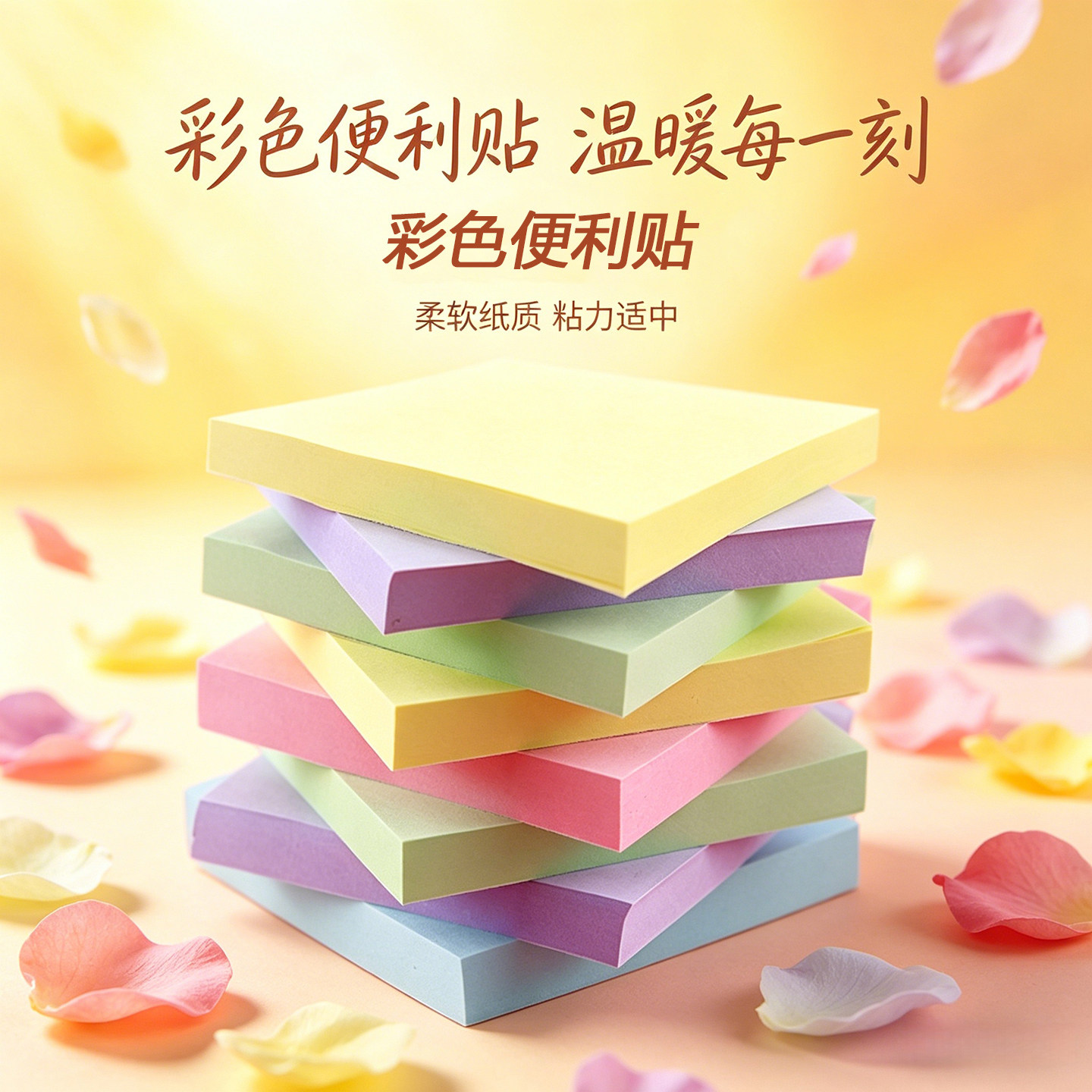 彩色便利贴便签本便条纸留言N次贴可爱高颜值加厚办公可撕可粘贴