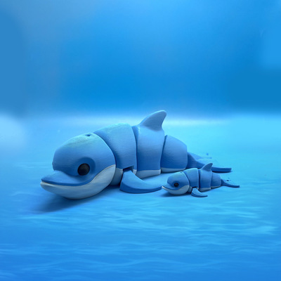 厂家直销3D打印创意海豚摆件玩具海洋主题装饰陈列生物教学模型