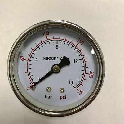 轴向式压力表 y60 0-16bar 230psi 直径60mm 压力1.6mpa 牙pt1/4