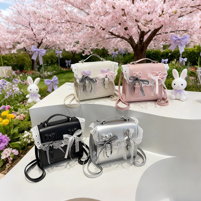 日单蕾系日系量产型双肩包蝴蝶结蕾丝可爱甜美少女背包noemie风格