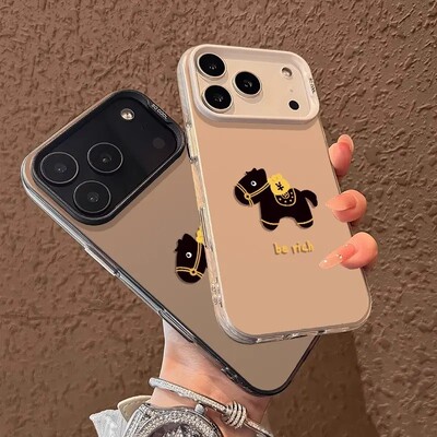 有钱小黑马适用苹果荣耀手机壳