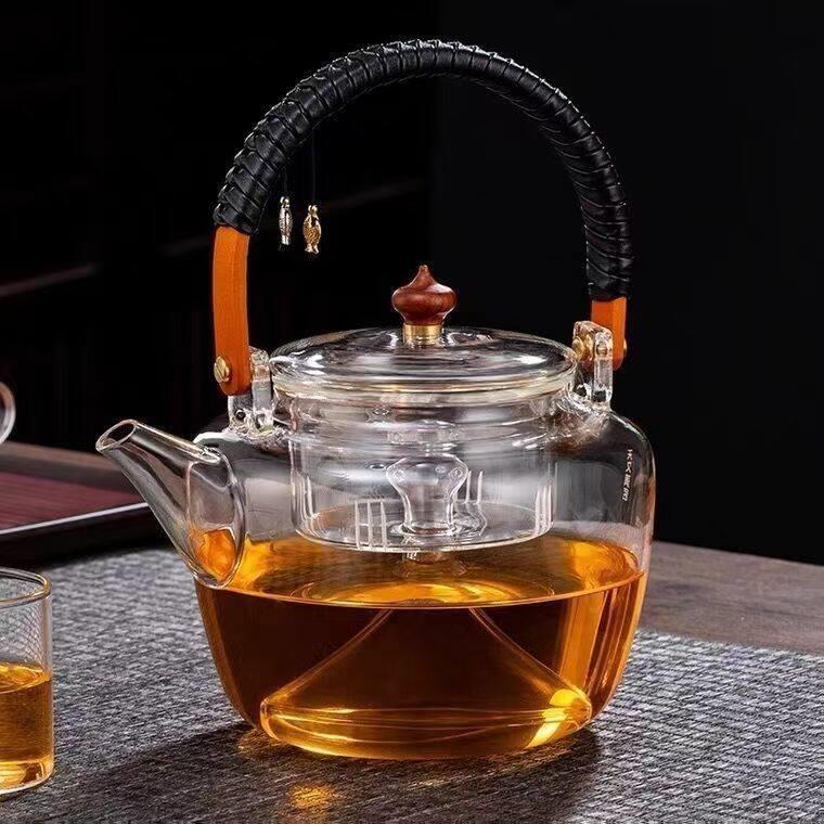 耐热玻璃将军壶电陶炉煮茶器花草茶具大容量提梁壶烧水壶茶具套装
