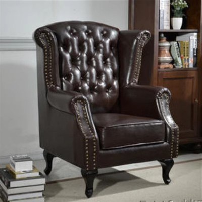 A10L美式乡村皮布艺沙发组合复古个性经典小户型客厅单人沙发椅老