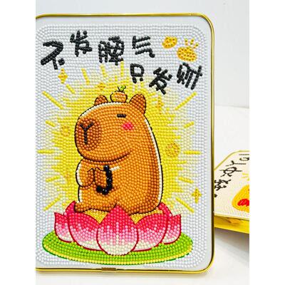 Dc Tiicai Kapibara钻石贴纸手工儿童简单框架卡通2025新的全钻石