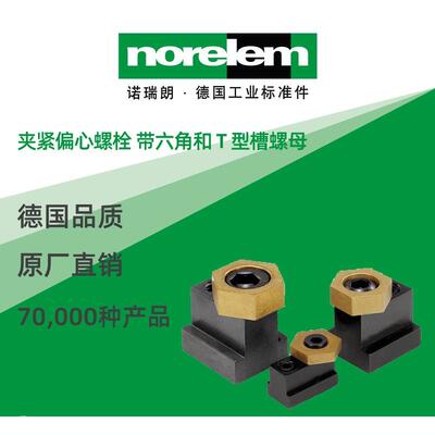 norelem德国原厂直供诺瑞朗NLM04436夹紧偏心螺栓带六角T型槽螺母