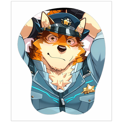 原创福瑞furry兽人鼠标垫定制肌肉立体3d硅胶live a hero-巴雷尔