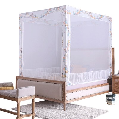 自然风1.5m加厚加密儿童防摔蚊帐1.8m床家用小孩防掉床包底蒙古包