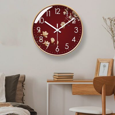 挂表82石英钟扫钟表鸟挂墙25拉易普新中式花客厅静音挂钟秒中国风