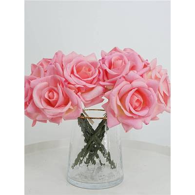 小清新自然风仿真花束手感卷边保湿玫瑰餐桌茶几装饰品摆件坦尼克