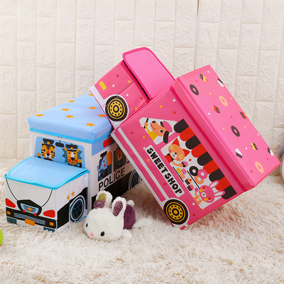 厂直儿折汽车凳通艺收功玩具整理子工销童叠收纳卡布纳盒多能箱凳