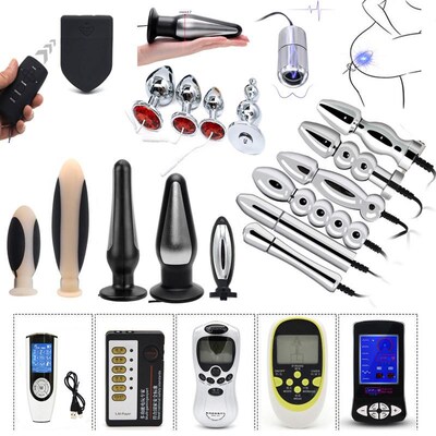 Electric Shock Anal Butt Plug Jump Eggs Clit Stimulate Dildo
