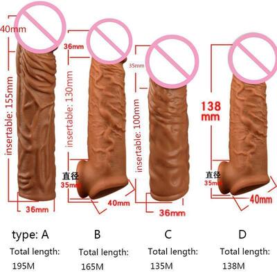 Liquid silicone Condom Penis Extender Sleeve Delay Ejaculati