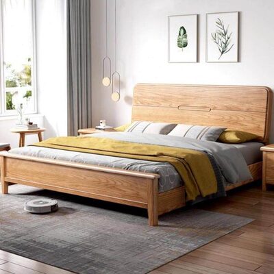 红单人床北1.8M双人床宽美1.2米5CM131.5儿童床橡木床储物的/气压