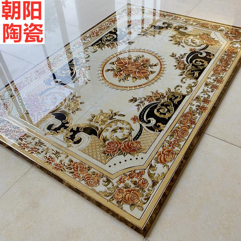 客厅拼花地砖800x800 微晶石抛晶造型拼图瓷砖入户片拼花地板砖