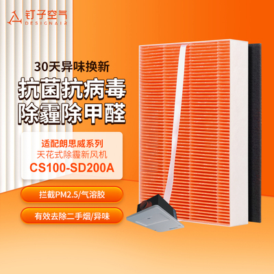 适配万科小区朗思威天花新风YG0904/CS100-SD200A高效过滤芯碳棉