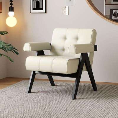 单人沙发椅洽谈桌椅组合北欧现代轻奢客厅阳台咖啡厅接待实木休闲