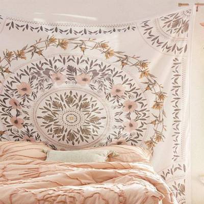 波西米亚花卉Mandala背景布卧室房间布置挂毯曼陀罗墙装饰挂画布