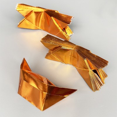 金元宝半成品加厚款易折叠手工折纸金纸锡箔元宝半成品大号金元宝