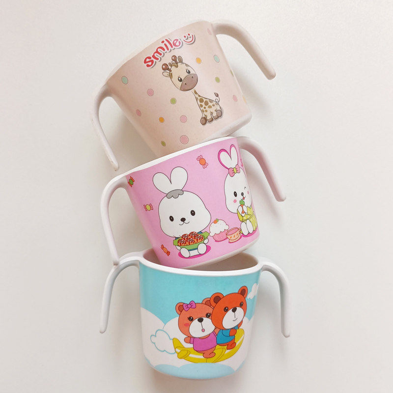 甜心兔双把手水杯婴儿童喝水杯子婴幼儿饮水杯牛奶杯果汁杯长颈鹿