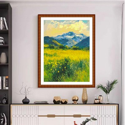 【限购一单】【ZZ6942-雪岭春晖】十字绣2025新款客简约竖版风景