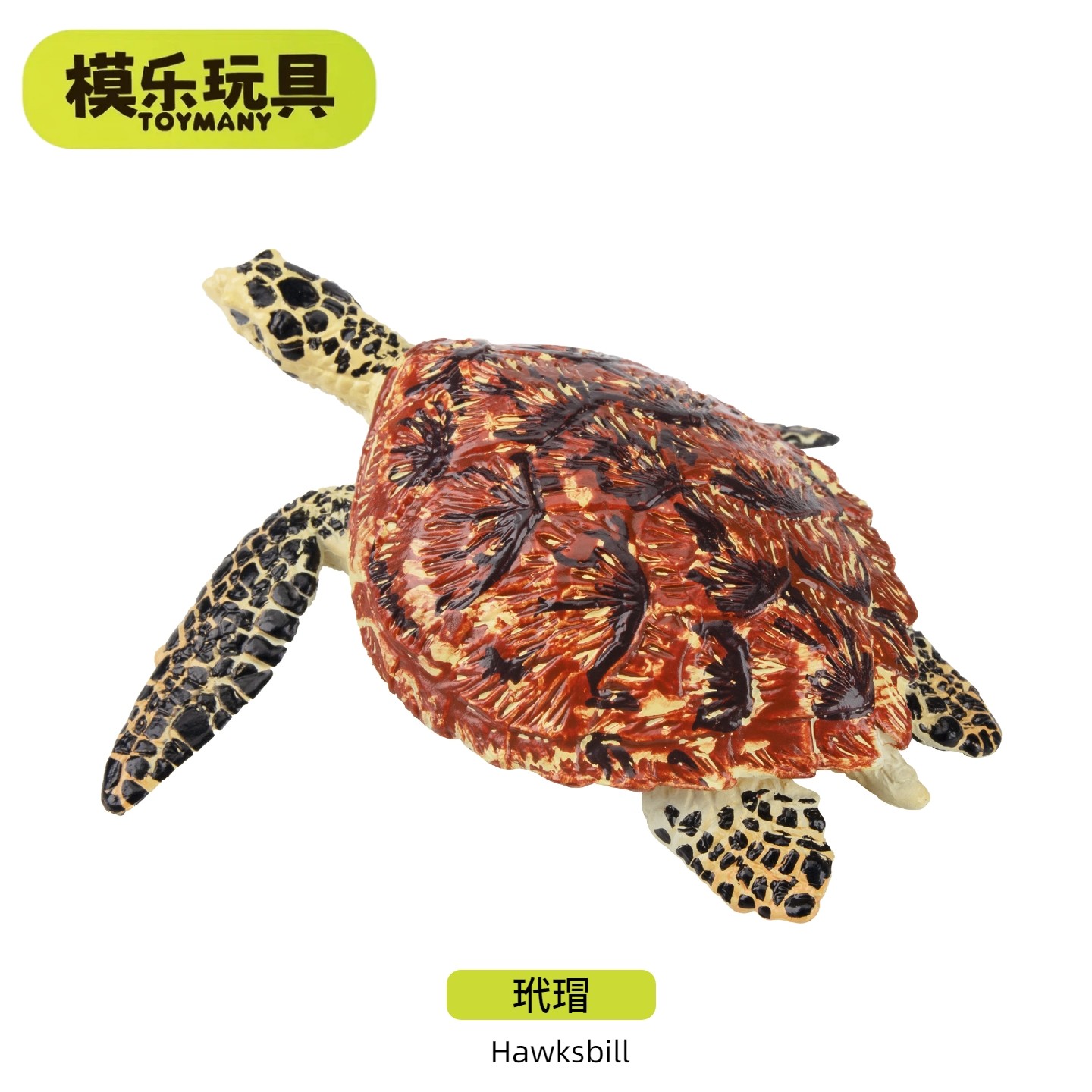 模乐玩具TOYMANY玳瑁海洋生物系列仿真动物模型海龟公仔儿童玩具