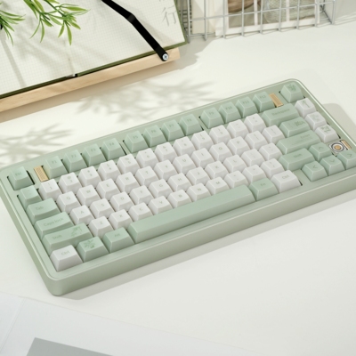 星迹外设叶之诗绿色珠光键帽透光