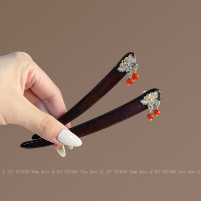 庄周蝶梦新中式蝴蝶流苏发簪