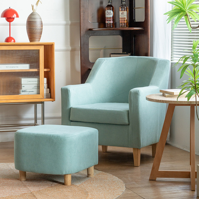 布艺单人沙发椅小户型卧室房间民宿酒店休闲接待洽谈休息区沙发椅