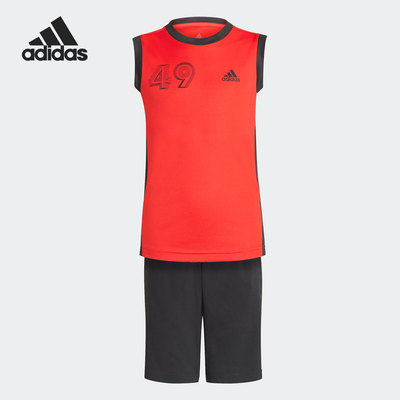 Adidas/阿迪达斯正品当季大童新款无袖两件套运动套装 GM7069