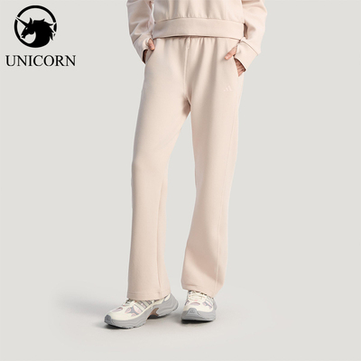 Adidas/阿迪达斯正品2025冬季款女士日常直筒针织运动长裤KH2689