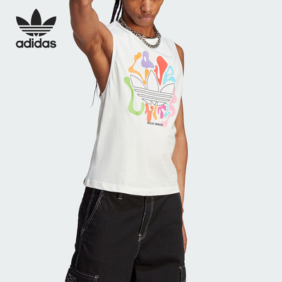 Adidas/阿迪达斯正品夏季三叶草休闲男子运动背心T恤IU0056