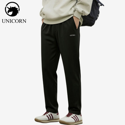 Adidas/阿迪达斯正品简约纯色中腰男黑色经典休闲休闲裤KQ5308