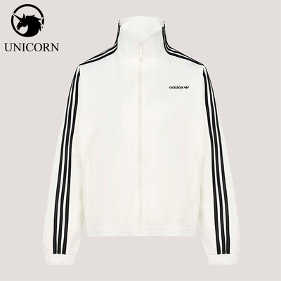 Adidas/阿迪达斯官方正品三叶草女士经典三条纹高领外套KX7978