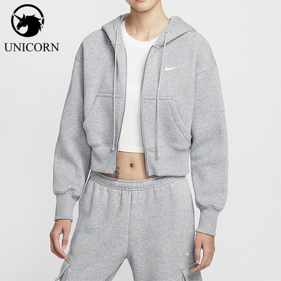 Nike/耐克正品秋冬女士运动针织加绒经典拉链夹克外套HV2427-063