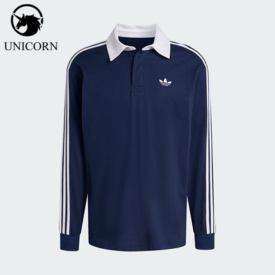 Adidas/阿迪达斯官方正品三叶草男士套头休闲运动POLO衫KE3574