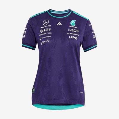 Adidas阿迪达斯正品PETRONAS FORMULA 1赛车女修身针织T恤KV4287