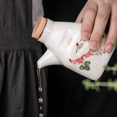 复古油壶陶瓷酱油瓶商用醋壶家用厨房油罐日式调味瓶面馆辣椒油罐