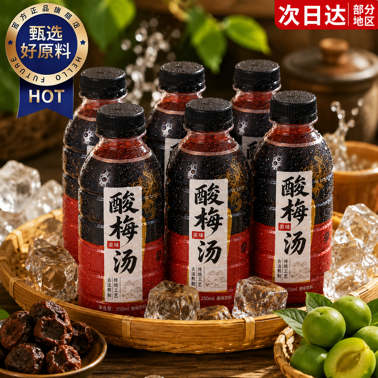 正宗酸梅汤饮料儿童无添加0脂0卡整箱网红爆款夏季清爽酸甜饮料品