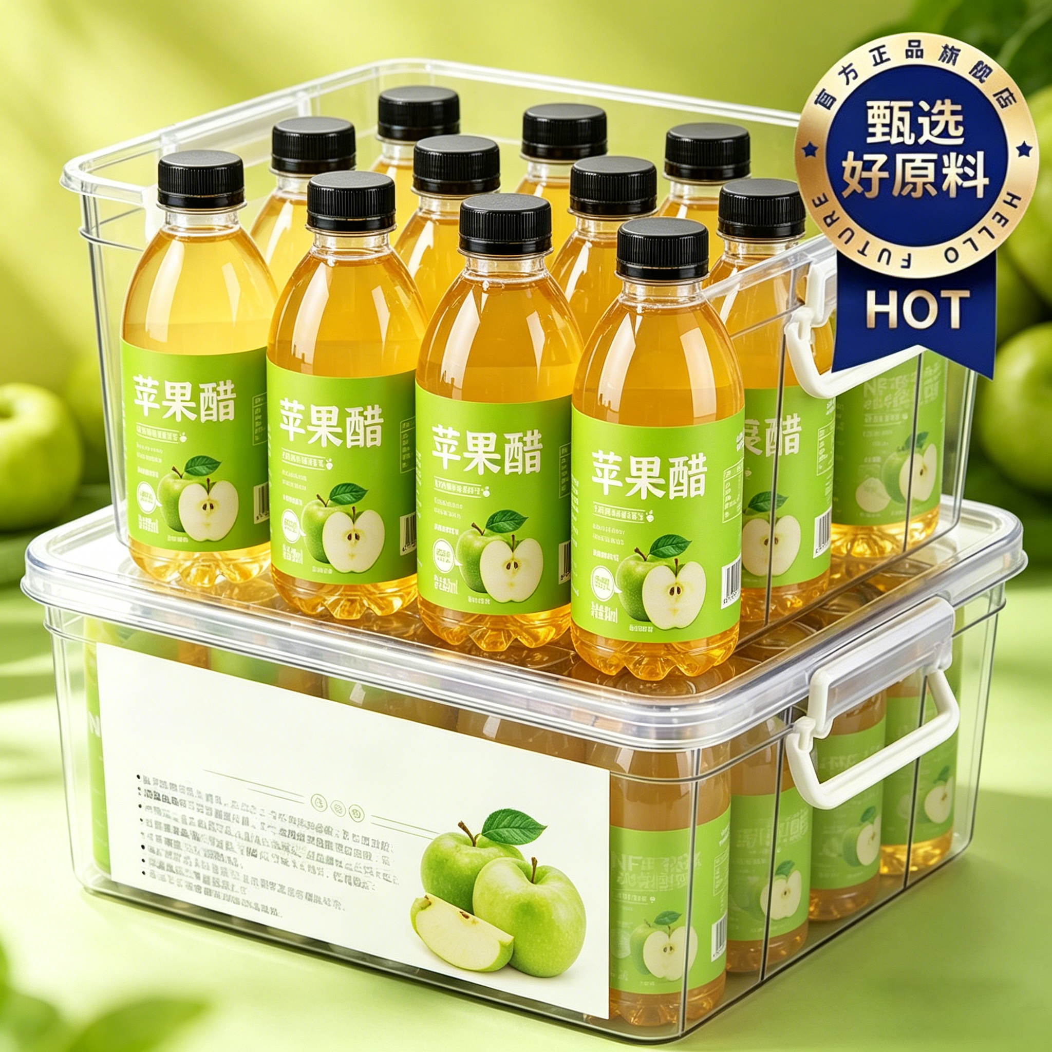 正宗苹果醋纯无糖0脂原浆苹果醋整箱24瓶夏日清爽饮料官方旗舰店