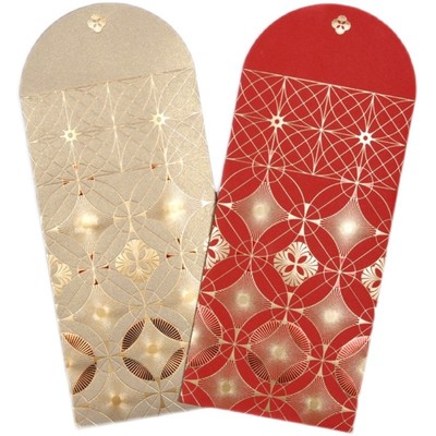 高档红包袋长款中式结婚过年通用利是封百元千元烫金定制创意堵门