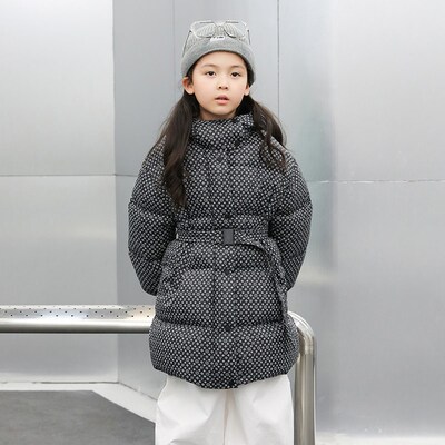 袖子可拆卸女童羽绒服中长款儿童羽绒服收腰亲子童装外套23262