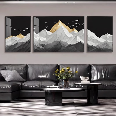 亿笔一画2026《背靠大山》简约现代沙发背景墙装饰画客厅墙壁挂画