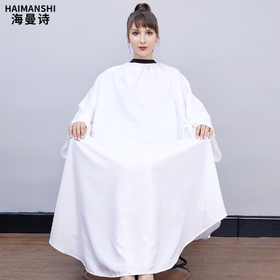 剪发围布带袖子美发店发型师剪头发理发围裙高档网红潮款定制logo