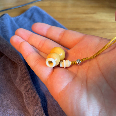 天然文玩手捻把玩草里金真特小开口葫芦挂件车挂钥匙扣手机链饰品