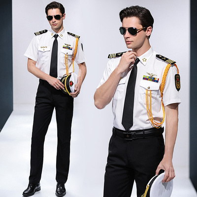 船长衬衫海员衬衣机长服发型师空少制服衬衣演出服工作服衬衫男潮