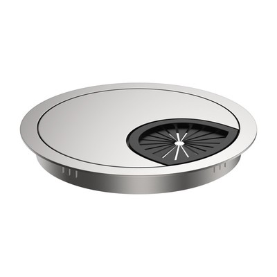 新品50mm圆形黑色线盒盖合金穿线孔盖电脑办公桌台面线孔通线口