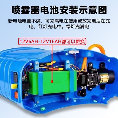 电动喷雾器专用池大容量背负式农用新型喷雾器蓄电池