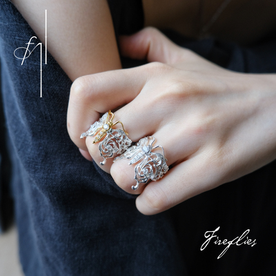 Fireflies蝶骨戒指镶钻原创