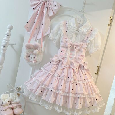 翼之甜梦 lolita原创全款古早日系可爱背带裙蛋糕裙洛丽塔连衣裙